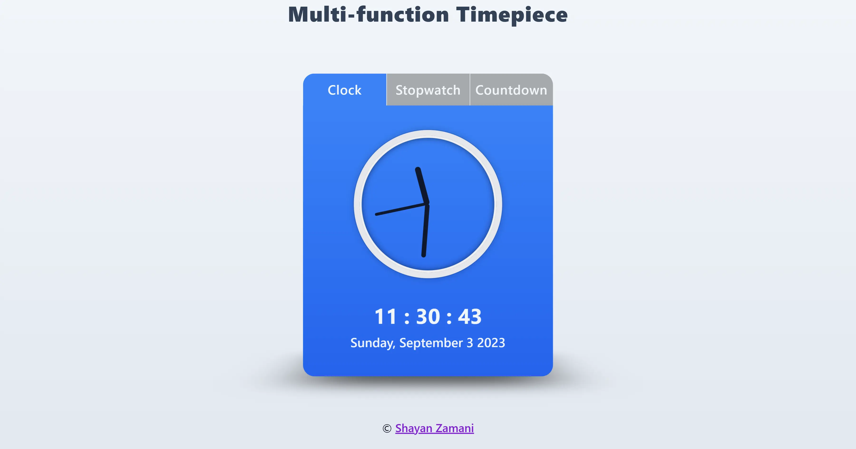 Multi-function Timepiece - Clock, Stopwatch, & Countdown Timer